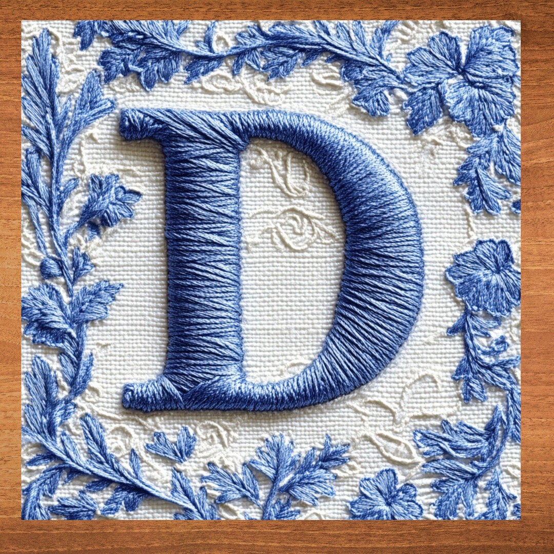 D Letter Monogram Ceramic Art Tile Grandmillennial Style Decor Home Art ...