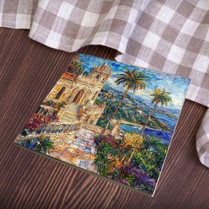 Hearst Castle Castle Decor Ceramic Art Tile for Book Nook Bookshelf ...