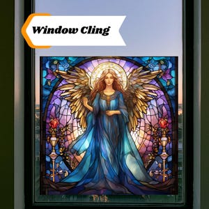 Angel Stained Glass Window Cling - Etsy