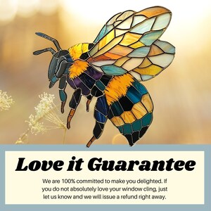 Bumblebee Stained Glass Window Cling Decal Sticker Window Film Reusable ...