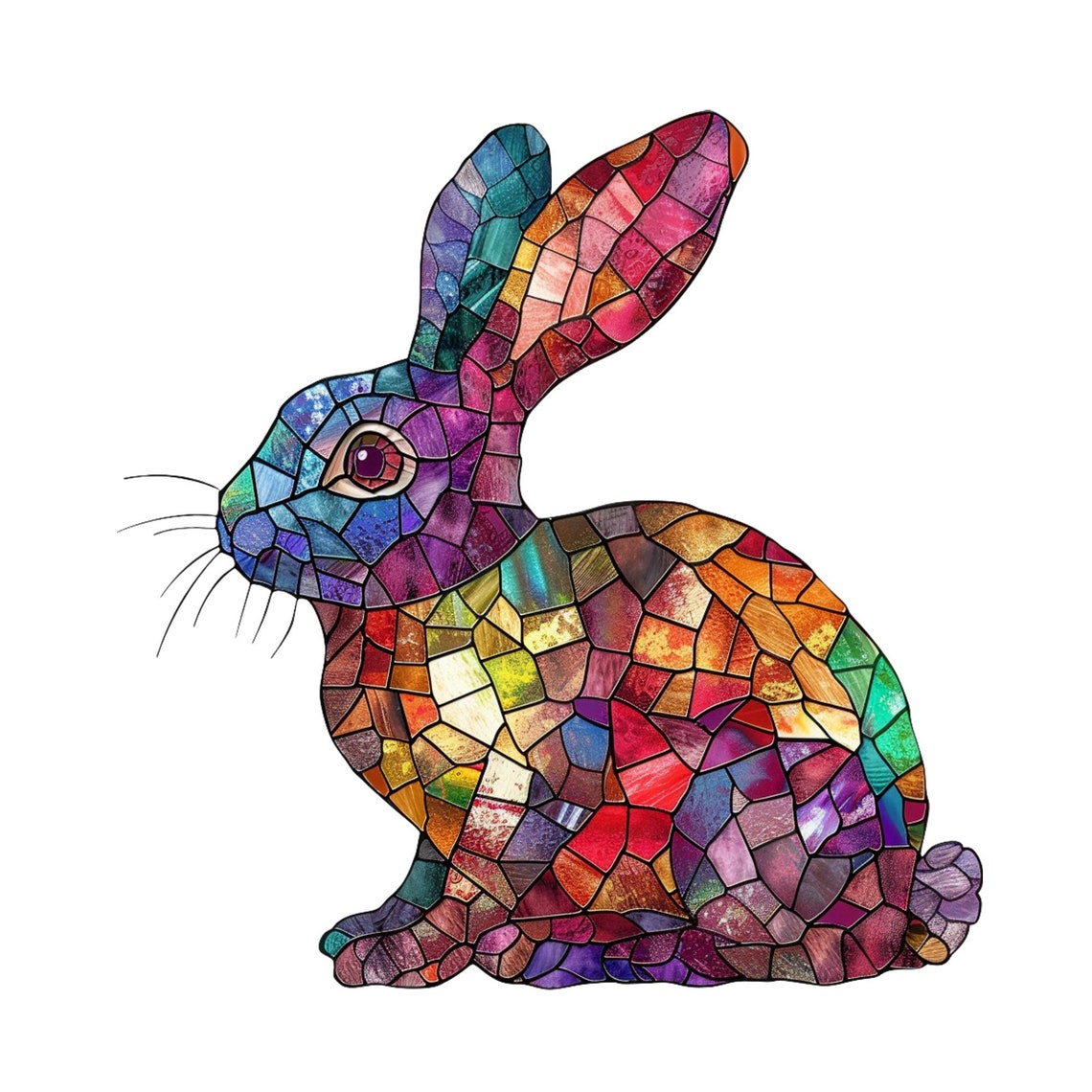 Easter Bunny Easter Stained Glass Window Cling Resurrection Day ...