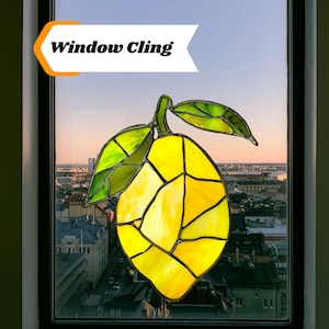 Lemons Stained Glass Window Cling Decal Sticker Window Film Reusable No ...