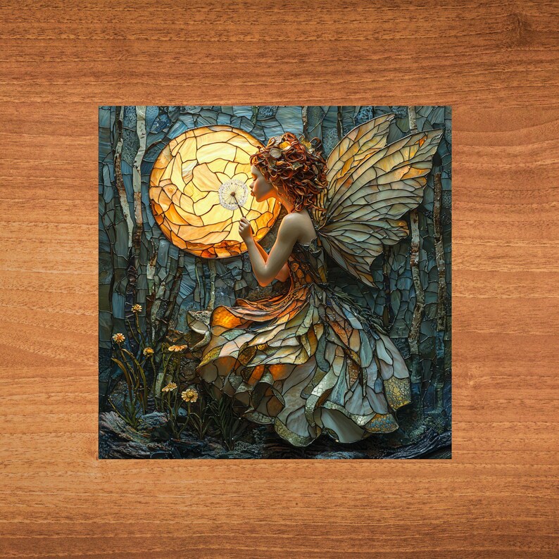Fairy Dandelion Moonlight Ceramic Art Tile Decor for Kitchen Bedroom ...