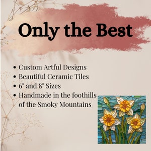 Daffodil March Ceramic Tile Wall Art Decorative Tile Unique Home Decor ...