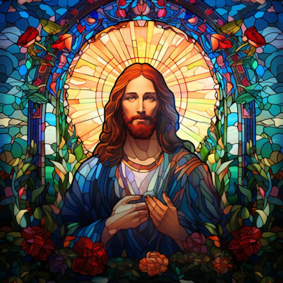 Jesus Christ Stain Glass Jesus Christ Stain Glass Window Hanging Jesus ...