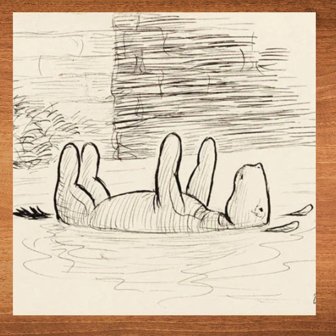 Eeyore Floating in Stream Ceramic Art Tile Hundred Acre Wood Nostalgic ...