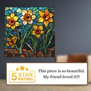 Daffodil March Ceramic Tile Wall Art Decorative Tile Unique Home Decor ...
