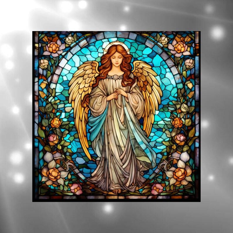 Angel Stained Glass Window Cling Religious Art Christian Art - Etsy