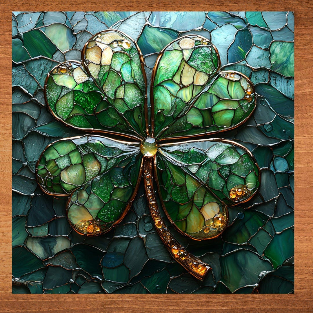 Shamrock Ceramic Art Tile Artful Bookshelf Book Nook Wall Decor Gift ...