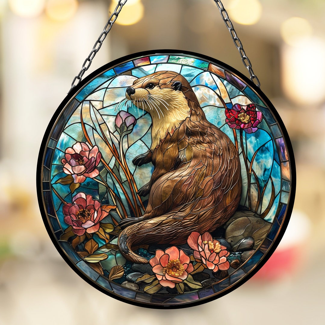 River Otter Suncatcher Window Decor Artful Gift for Mothers Day ...