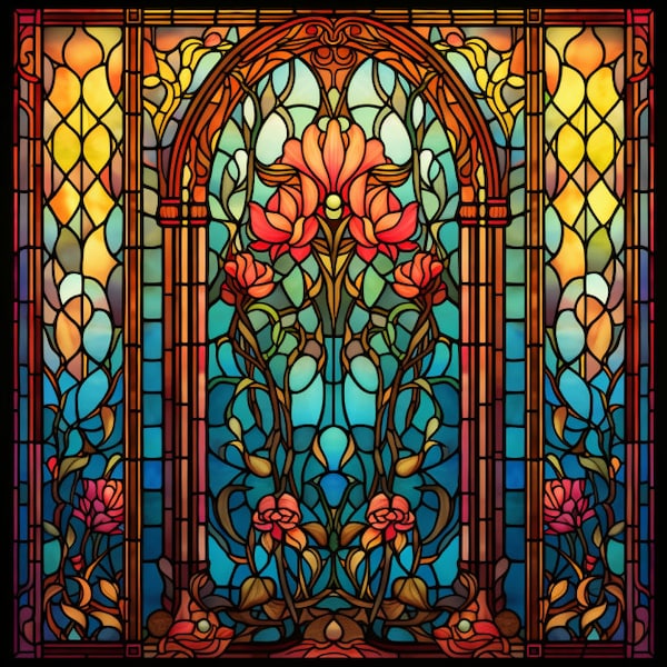 Victorian Window Stain Glass Cling - Etsy