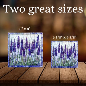 Lavender Stained Glass Look Art on Glossy Ceramic Tile Tileful Artful ...
