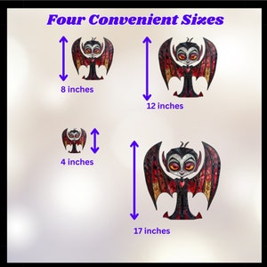Dracula Vampire Halloween Stained Glass Look Window Cling Decal Sticker ...