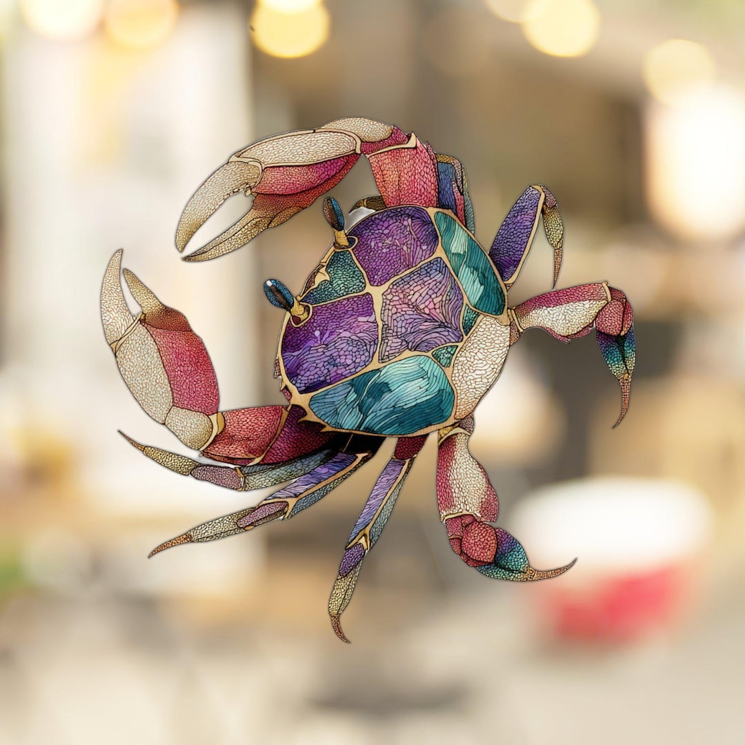 Fiddler Crab Window Cling Stained Glass Look Decal Sticker Window Film ...