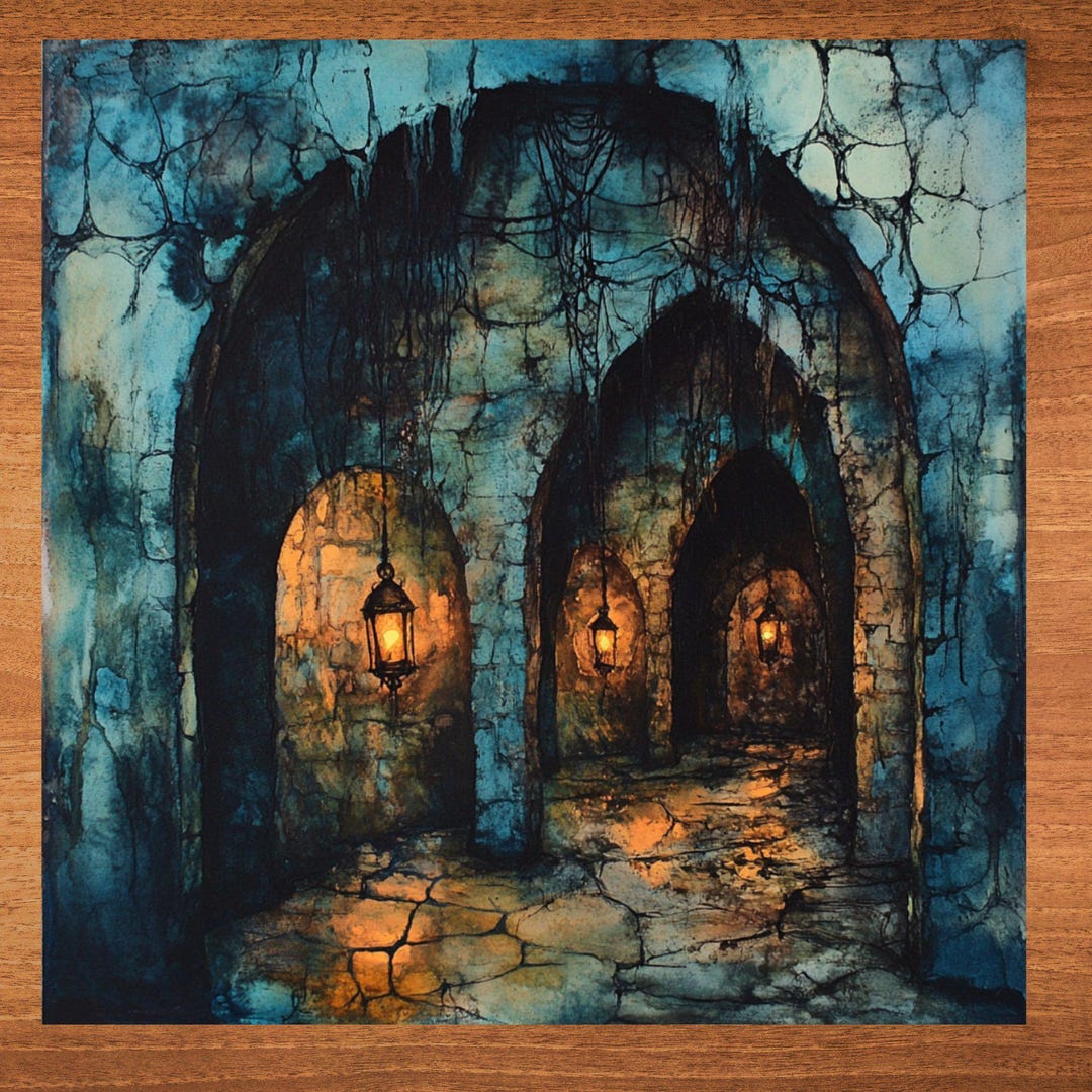 Archways Mystery Bookshelf Decore Beautiful Ceramic Art Tile Dark ...