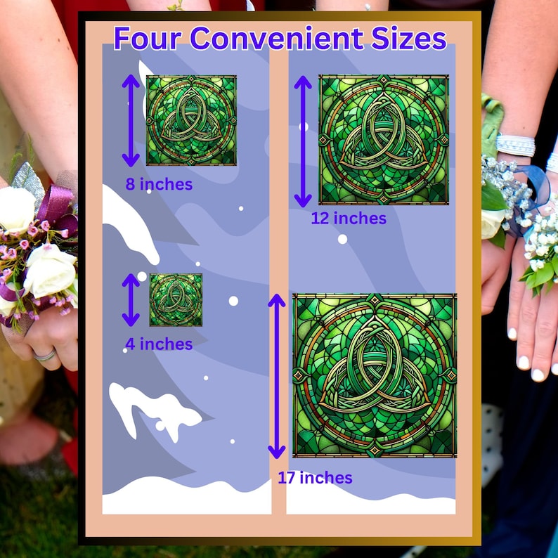 Rich Green Trinity Knot Stained Glass Window Cling to Celebrate Saint ...