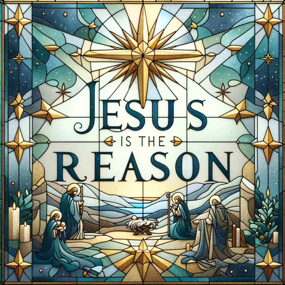 Jesus is the Reason Glass Window Cling Christmas Decor Window Decal ...