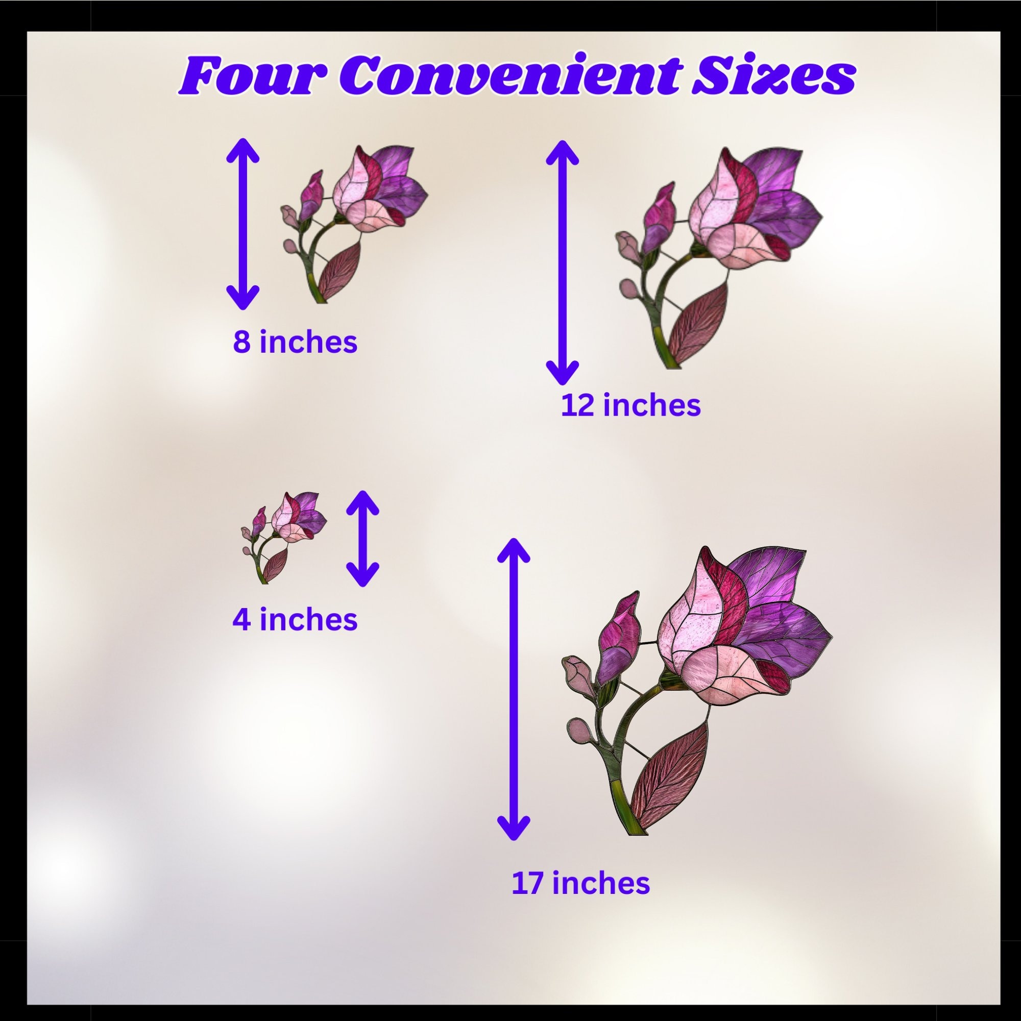 Cyclamen Stained Glass Window Cling Beautiful Flower Window Artwork ...