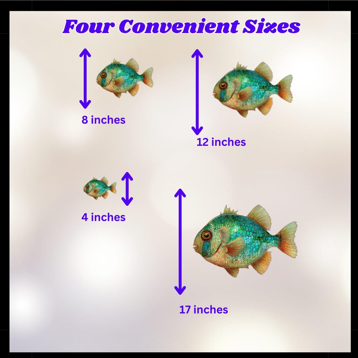 Sunfish Oceanic Window Cling Stained Glass Look Decal Sticker Window ...