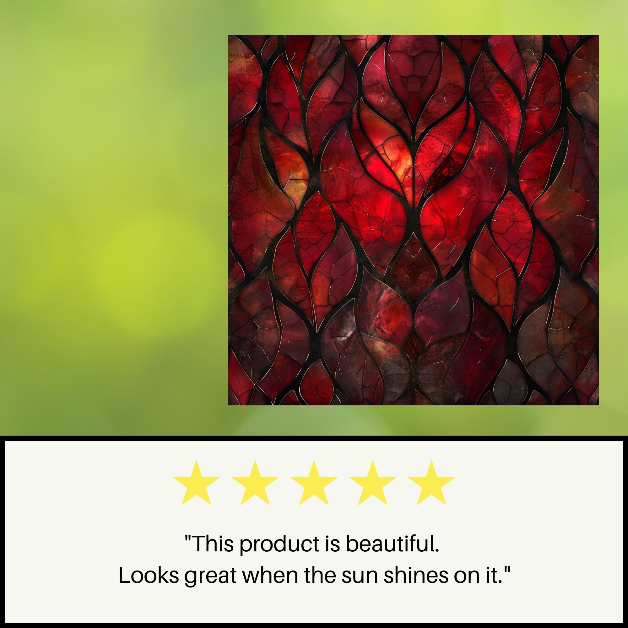 Cardinal Red Stained Glass Window Cling Gothic Decor Sticker Decal ...