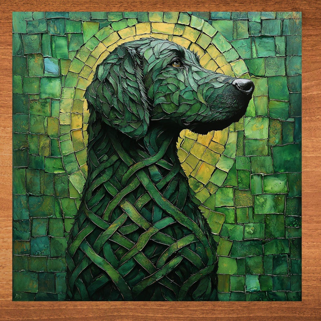 Celtic Knot Irish Dog Ceramic Art Tile Artful Bookshelf Book Nook Wall ...