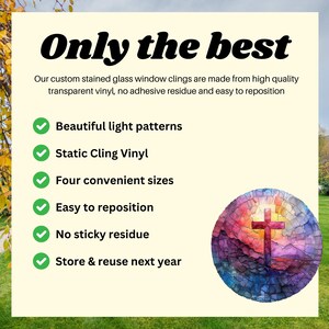 Resurrection Day Cross Easter Stained Glass Window Cling Resurrection ...