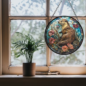 River Otter Suncatcher Window Decor Artful Gift for Mothers Day ...