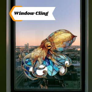 Dumbo Octopus Window Cling Stained Glass Look Decal Sticker Window Film ...