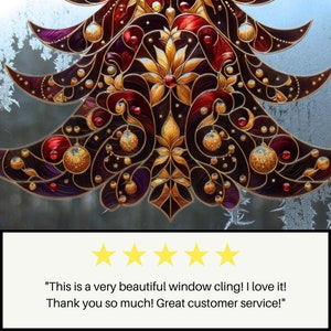 Christmas Tree Stained Glass Window Cling Christmas Tree Stained Glass ...