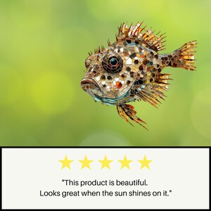 Pufferfish Stained Glass Window Cling Window Sticker Decal - No ...