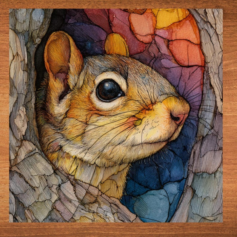Squirrel Peeking Decorative Art Tile - Ceramic Tile Infused With ...