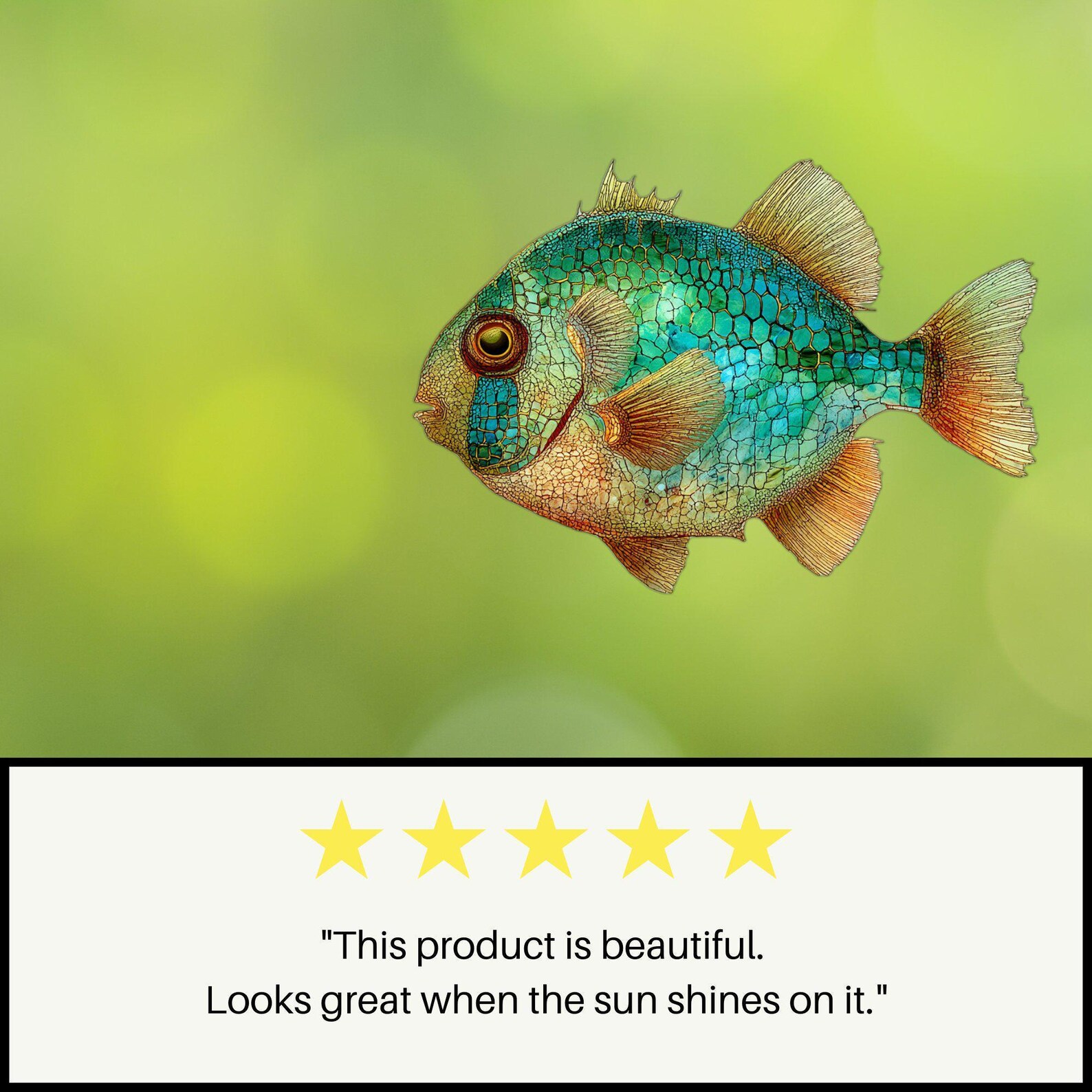 Sunfish Oceanic Window Cling Stained Glass Look Decal Sticker Window ...