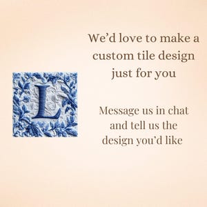L Letter Monogram Ceramic Art Tile Grandmillennial Style Decor Home Art ...
