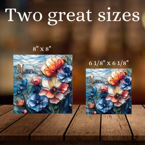 Nana Gift Floral Ceramic Art Tile Personalized Grandma Gift Grandmother ...