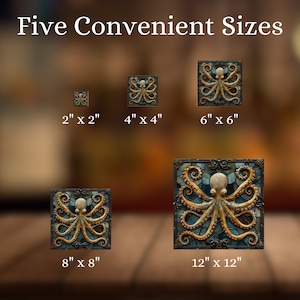 Octopus Art Nouveau Ceramic Art Tile Decorative Glossy Tile for ...