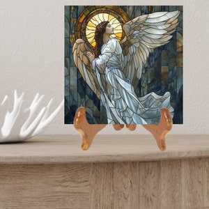 Angel Ceramic Wall Art Decorative Tile Unique Home Decor Stained Glass ...