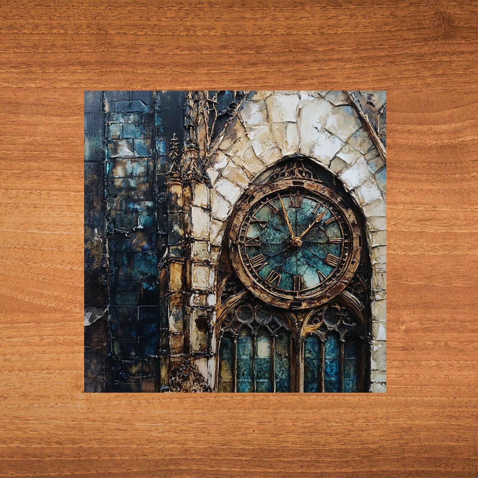 Gothic Clock Bookshelf Decore Beautiful Ceramic Art Tile Dark Academia ...