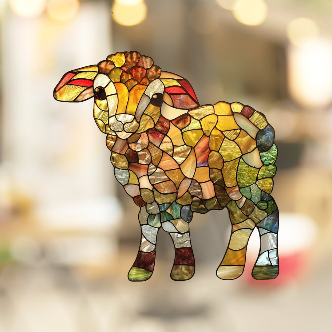 Easter Lamb Easter Stained Glass Window Cling Resurrection Day ...