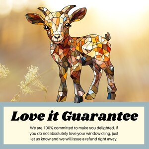 Baby Goat Kid Stained Glass Window Cling Window Sticker Decal Film With ...