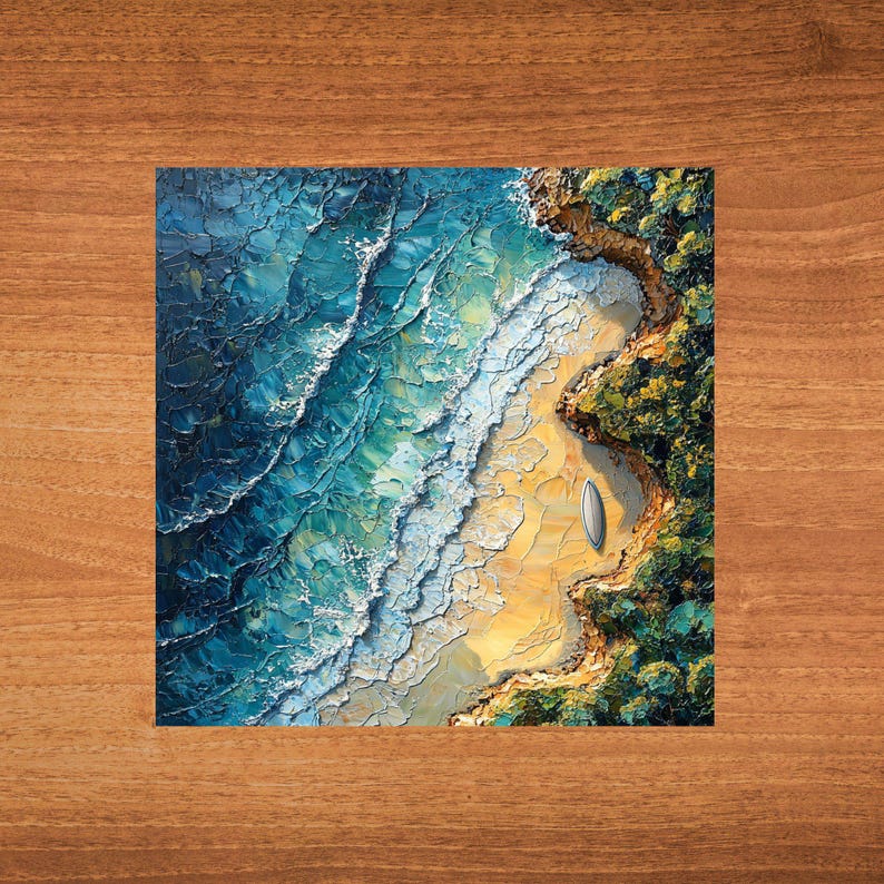 Beach Surfboard Decorative Tile Ceramic Art Tile Wall Decor Bookshelf ...