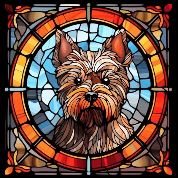 Stained Glass Yorkshire Terrier - Etsy