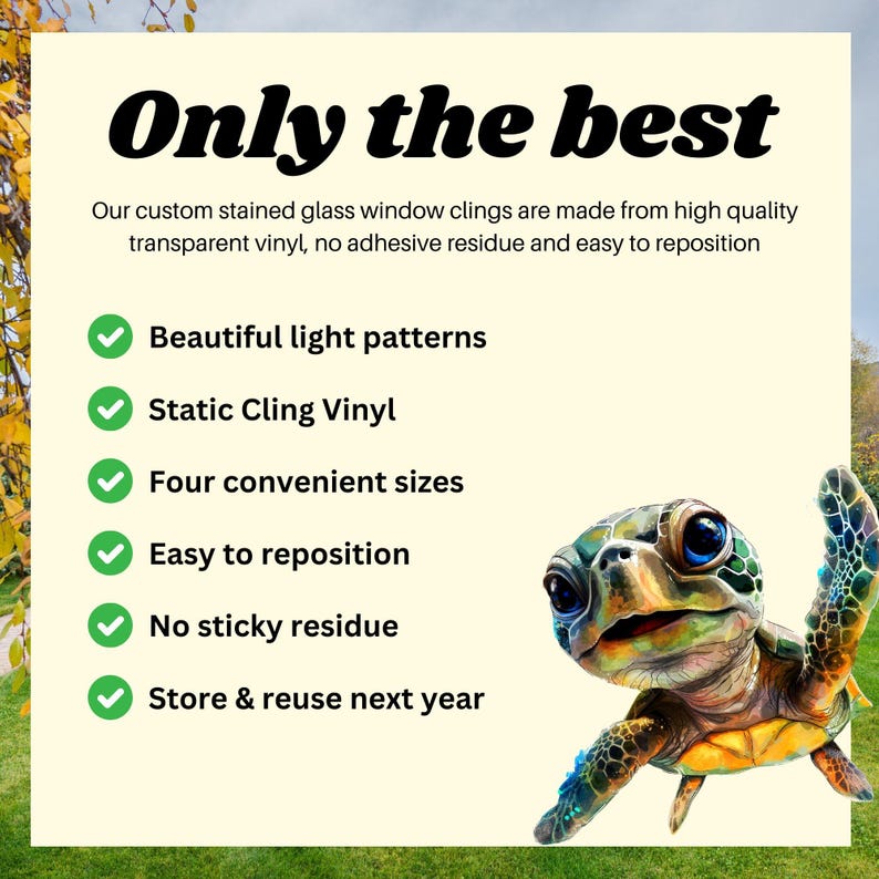 Watercolor Baby Sea Turtle Window Decal Sticker Vinyl Window Cling ...