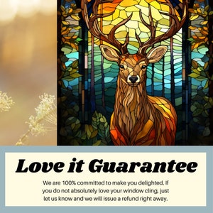 Deer Stained Glass Window Cling Window Sticker Decal Vinyl Film Window ...