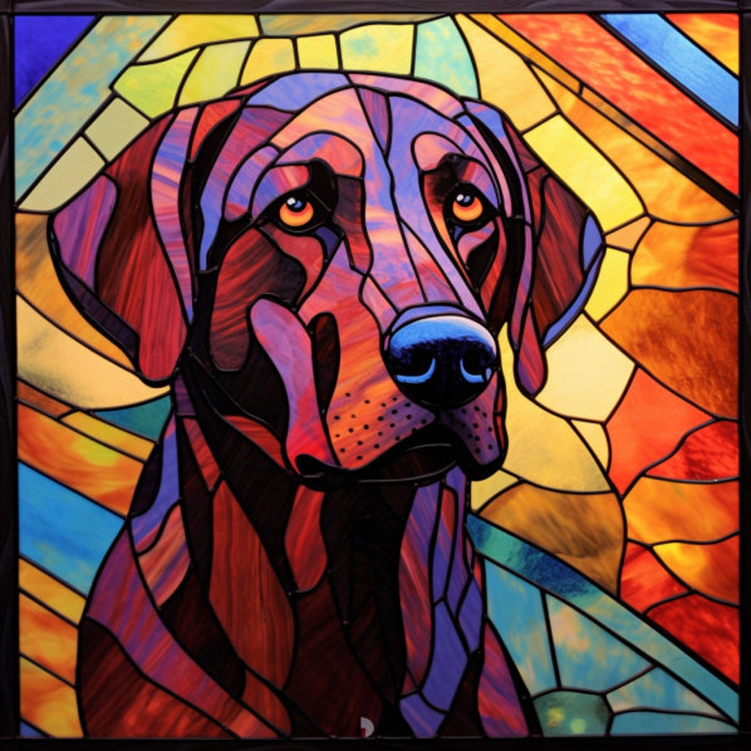 Labrador Retriever Stained Glass Window Cling Labrador Retriever Lover ...