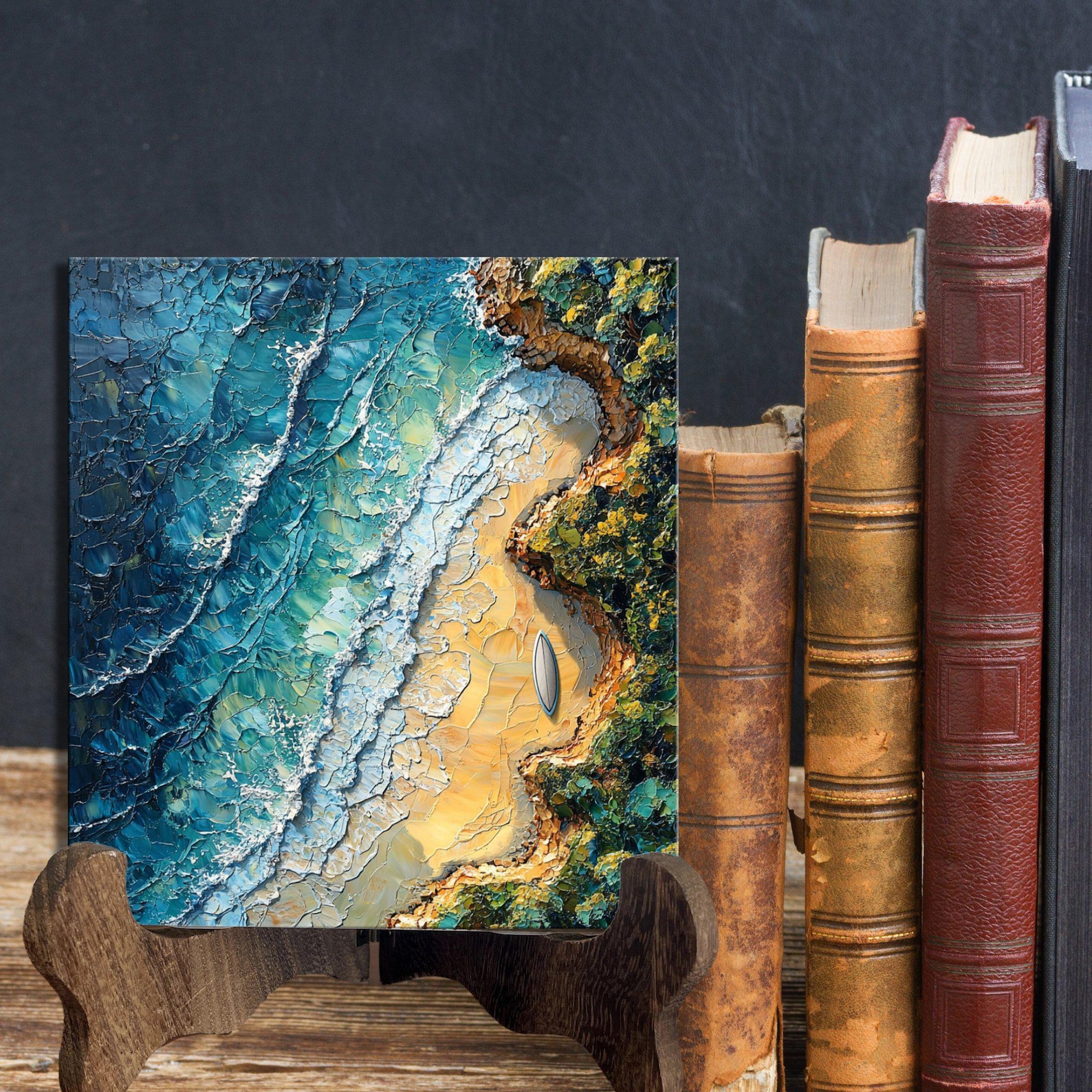 Beach Surfboard Decorative Tile Ceramic Art Tile Wall Decor Bookshelf ...