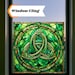 Rich Green Trinity Knot Stained Glass Window Cling to Celebrate Saint ...