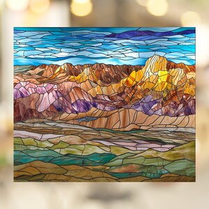 Badlands National Park Stained Glass Window Cling Decal Sticker Vinyl ...