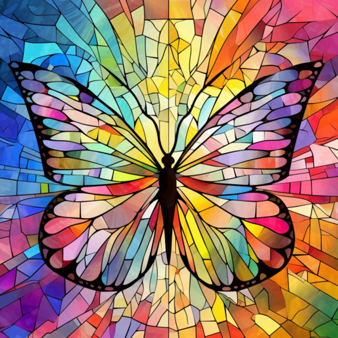 Rainbow Butterfly Stained Glass Window Butterfly Window Film Butter Fly ...