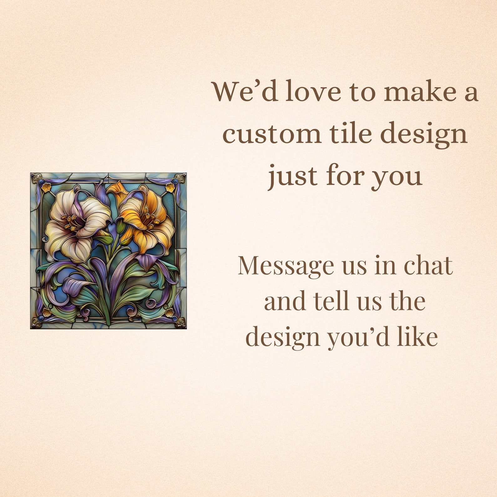Foxtail Lily Ceramic Art Tile Art Nouveau Deco Wall Decor Coffee Table ...