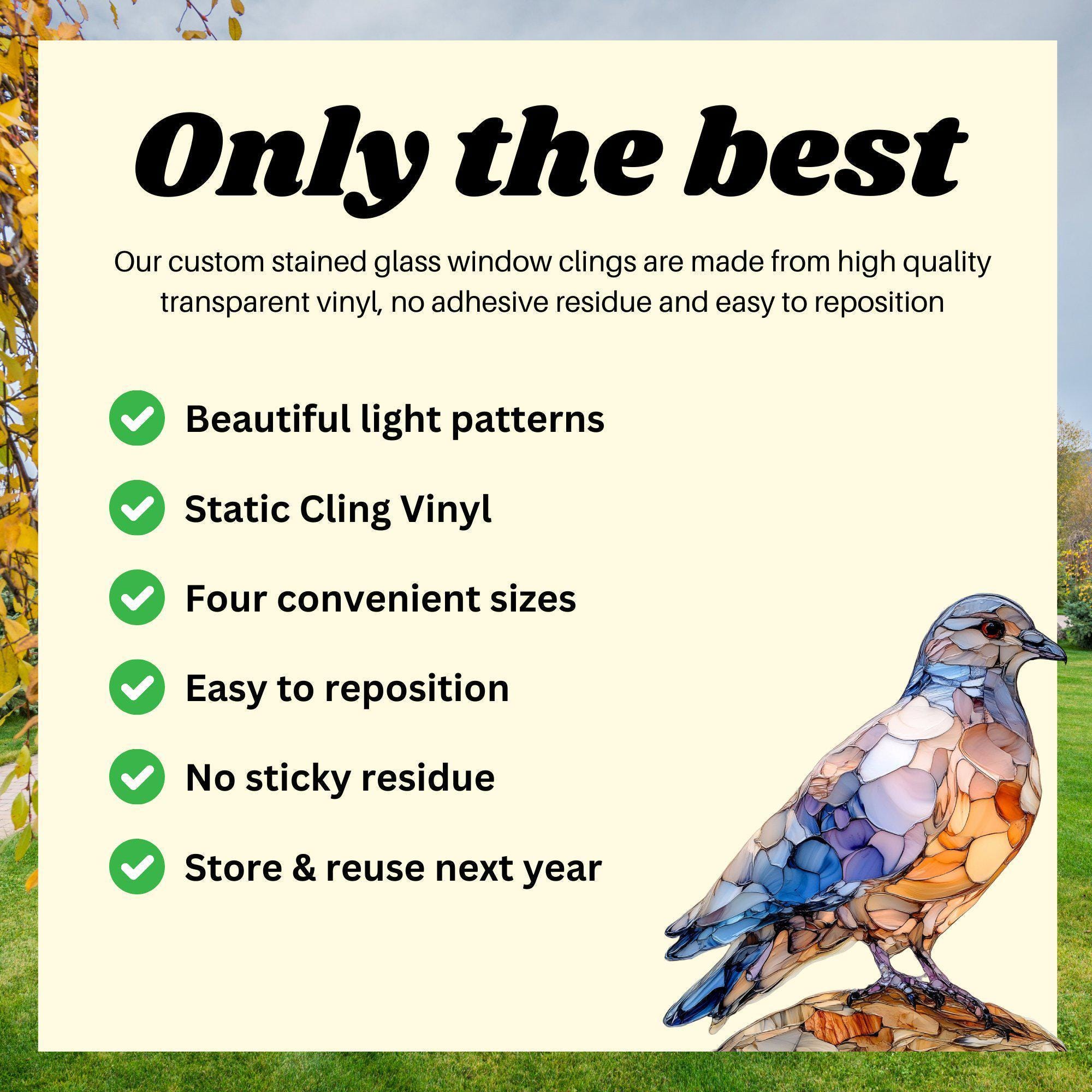 Mourning Dove Window Cling Sticker Decal Window Film Gift for Bird ...